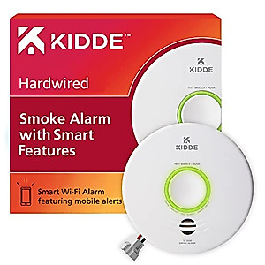 Kidde Smart Smoke Detector, WiFi, Alexa Compatible Device, Hardwired w/Battery Backup, Voice & App Alerts