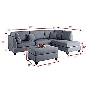 Poundex Upholstered Sofas/Sectionals/Armchairs, Grey
