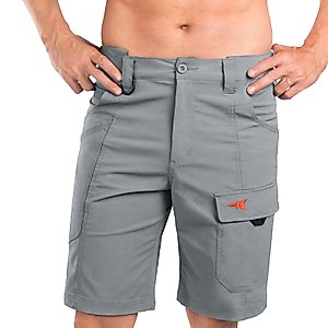 KastKing Rekon Men's Fishing Cargo Shorts, Quick Dry Casual Hiking Shorts for Men, Travel Golf Camping Tactical,Gray,42
