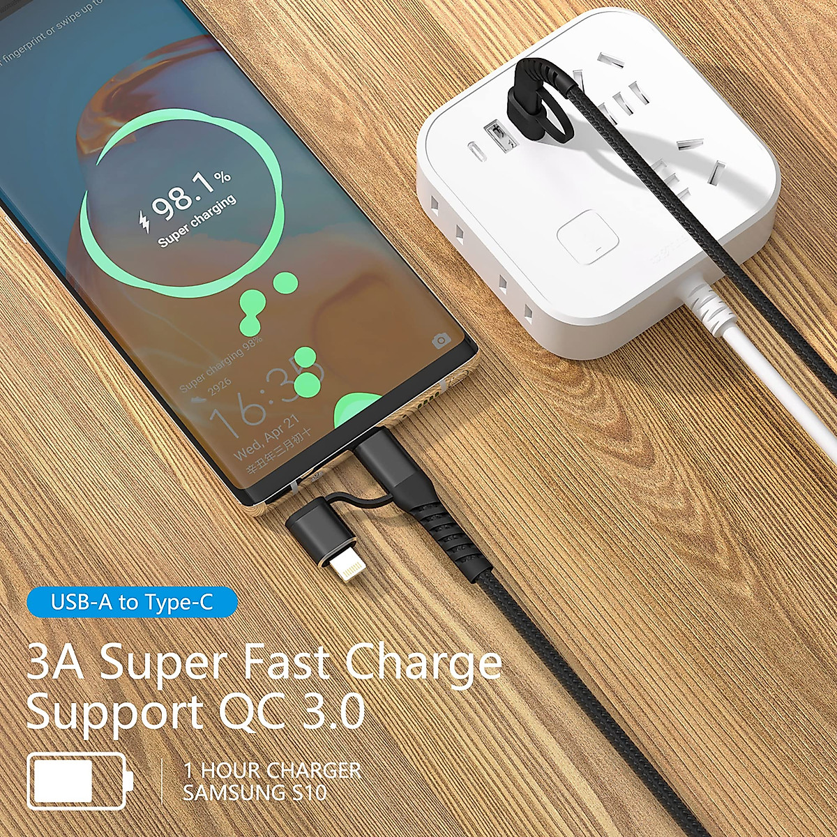 iPhone 15 Charging Cable 10ft 2Pack,USB C to USB C 60W 4-in-1 Fast Charger Cord for iPhone 15/14/13/12,for iPad Pro/Mini/Air,MacBook Pro,Samsung Galaxy(Black)