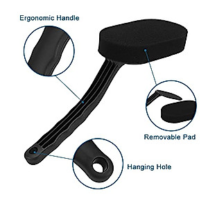 JSCARLIFE Tire Shine Applicator Brush, Detailing Tire Dressing Applicator Sponge Brush for Tire Shine, Multipurpose Curved Tire Detail Sponge with Handle