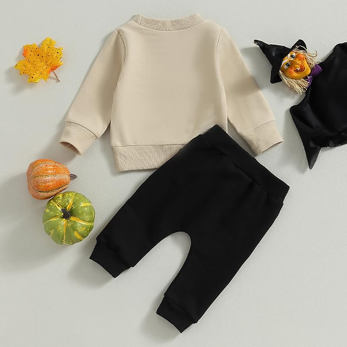 LIOMENGZI Baby Boy Halloween Pants Outfits Long Sleeve Shirts Pumpkin Sweatshirt Pants Infant Boys Fall Halloween Clothes Set (Khaki, 3-6 Months)