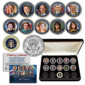 Living Presidents and First Ladies JFK Half Dollar 11-Coin Set with Box and COA
