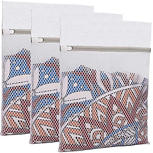Kmchilj 3Pcs Durable Honeycomb Mesh Laundry Bags,Reusable Washing Machine Wash Bags for Delicates 12 x 16 Inches (3 Medium)