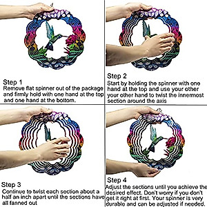 UOUDIO Stainless Steel Wind Spinner- 3D Indoor Outdoor Garden Decoration Crafts Ornaments (Hummingbird)