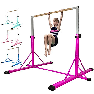 FC FUNCHEER Gymnastics bar for Kids Ages 5-20, Gymnastic Training bar Horizontal Bars-Height 35.4" to 59"/45" to 71", 5FT 6FT Base Length -Gymnastics Training Equipment for Home