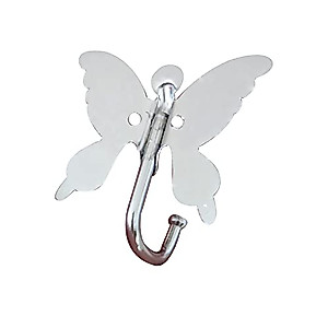AOLZUNK Butterfly Hook 5 Set Stainless Steel Cute Butterfly Shaped Single Hooks, Coat Hooks, Key Hooks, Wall Hangers Heavy Duty Hooks for Hanging Coat/Hat/Towel/Robe/Bathroom Hooks