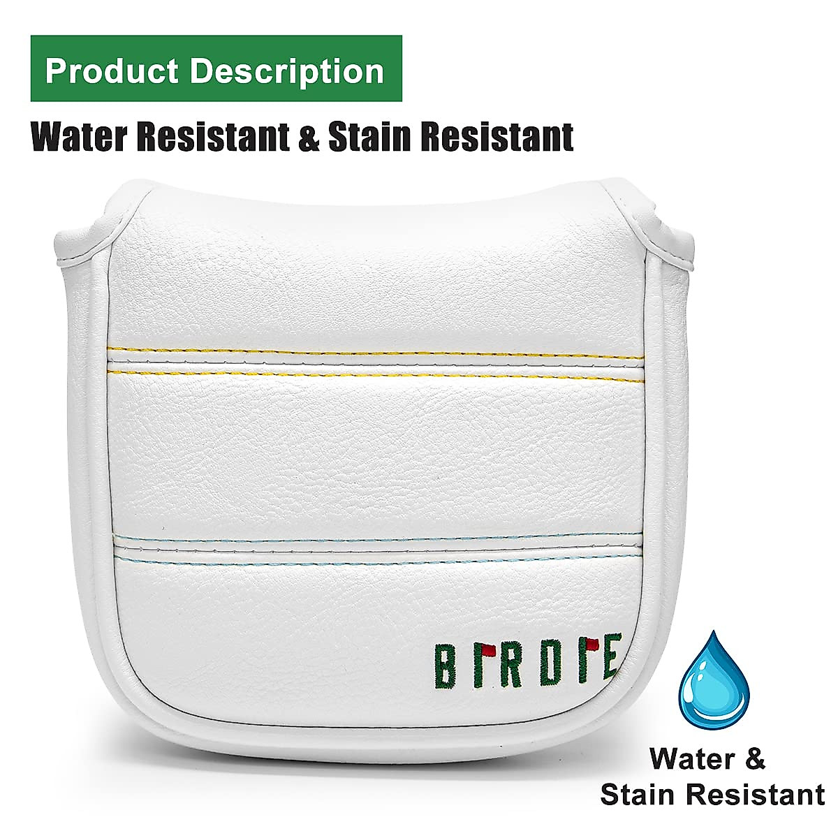 Golf Headcovers Golf Driver Fairway Hybrid Head Cover Golf Blade Mallet Putter Cover Birdie Design Premium Leather Waterproof Driver Fairway(FW) Wood Hybrid(UT) with Number Tags