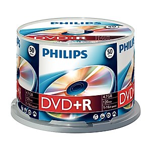 Philips DVD+R x 50-4.7 GB - storage media (T45314) Category: DVD Media