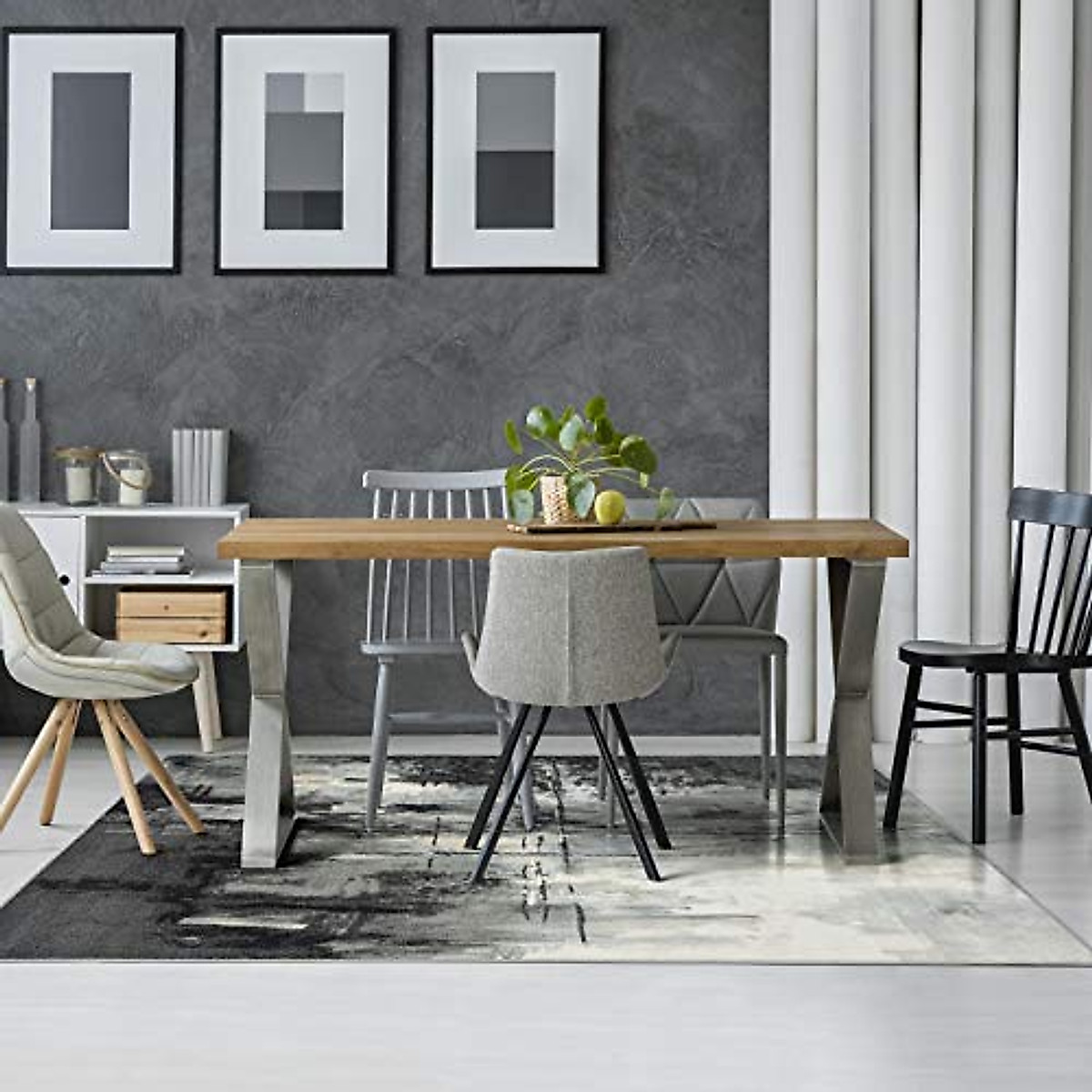 LUXE WEAVERS Olimpia Collection 6623 Anthracite Modern Abstract Area Rug 5x7