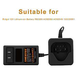 Shentec 12V Lithium Battery Charger Compatible with Ridgid 12V R82059 AC82059 AC82049 130220001 Li-ion Battery