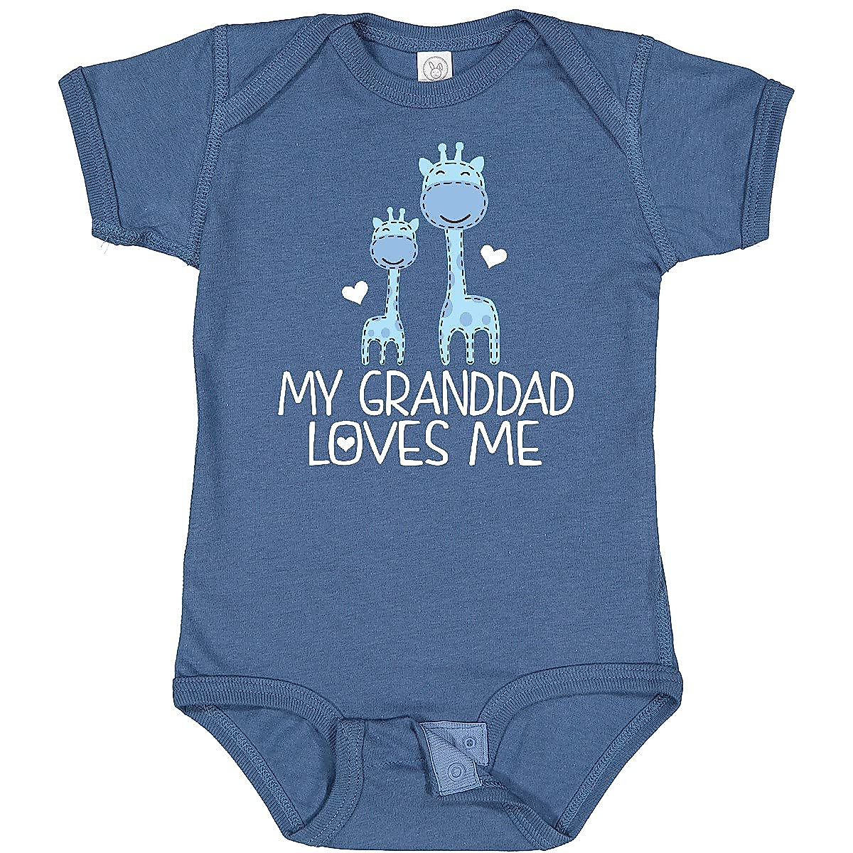 inktastic Granddad Loves Me Boys Giraffe Grandson Baby Bodysuit 18 Months Indigo 2898a