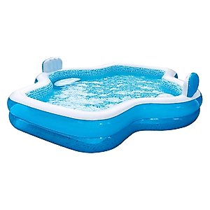 Elegant Family Pool 10 Feet Long 2 Inflatable Seats with Backrests. New Version