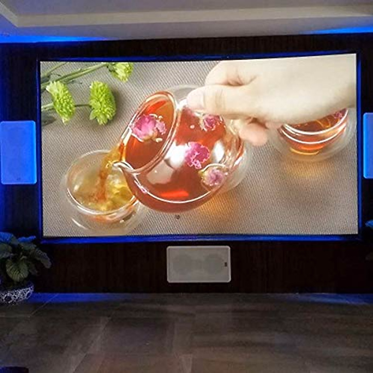 n/a 4K 16:9 White Woven Acoustic Transparent Customize 3D Curved Fixed Frame Projector Screen for Home Cinema Projection Screen (Size : 133inch)