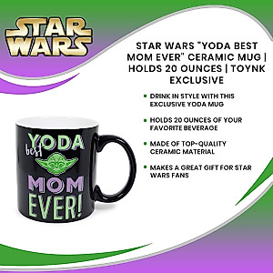 Silver Buffalo Star Wars Yoda Best Mom Ever Ceramic Mug | Holds 20 Ounces | Toynk Exclusive