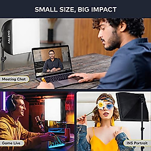 RALENO Softbox Lighting Kit, 16'' x 16'' Photography Studio Equipment with 50W / 5500K / 90 CRI LED Bulb, Continuous Lighting System for Video Recording and Photography Shooting