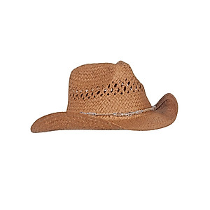 MG Womens Straw Outback Toyo Cowboy Hat, Brown