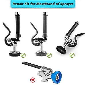 Launceter Pre-Rinse Spray Valve Repair Kit for Commercial Faucet with Sprayer Valve Spray Face Bumper & Screw Repair Part, Kit for Most Commercial Sink Faucet Touch On Kitchen Sink Faucets, 1PC-Black