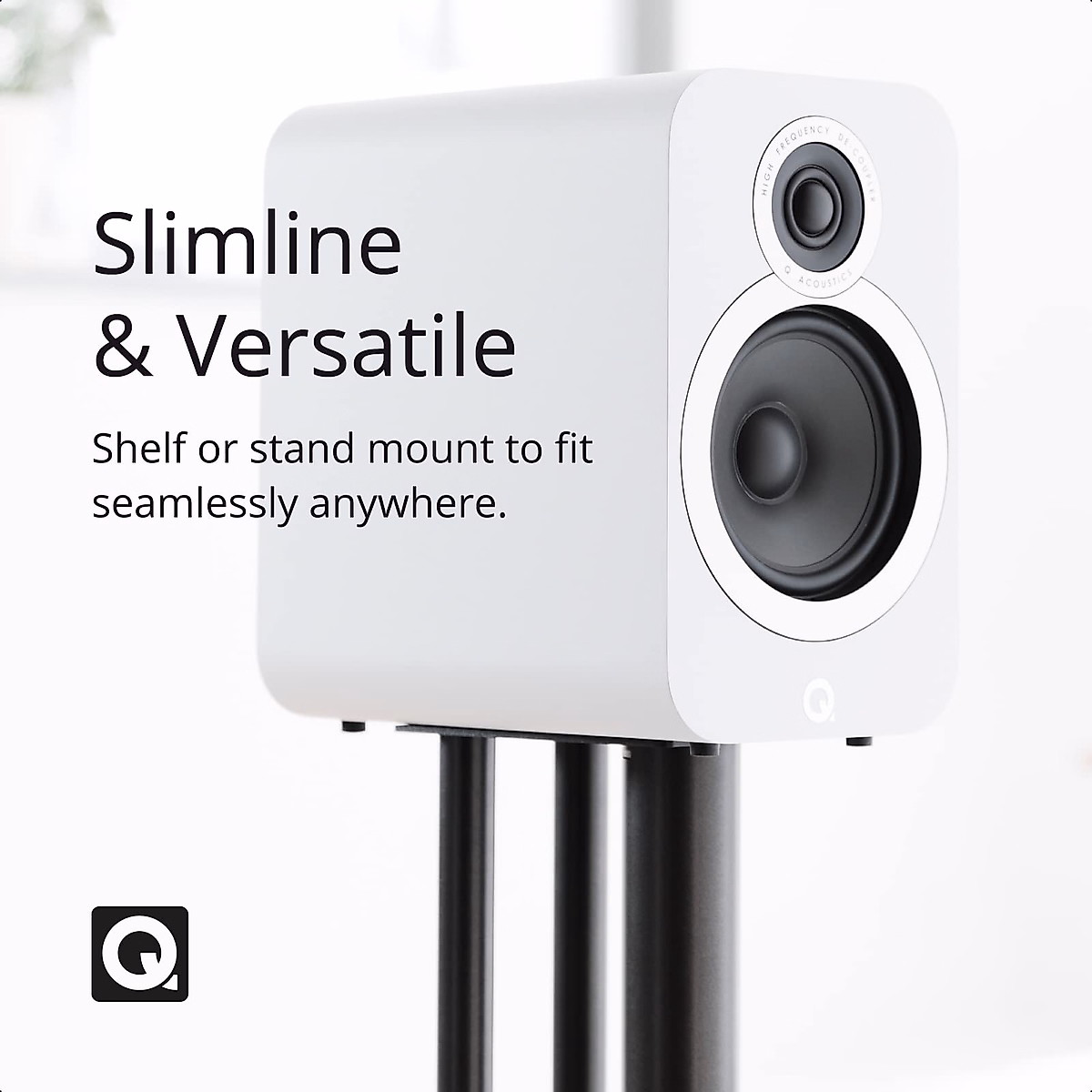 Q Acoustics 3020i Bookshelf Speakers Pair English Walnut - 2-Way Reflex Enclosure Type, 5" Bass Driver, 0.9" Tweeter - Stereo Speakers/Passive Speakers for Home Theater Sound System