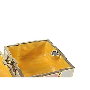 Mini Enamel Rhinestones Bow-knot Jewelry Box Bow-knot Hinged Trinket Box Bow Bling Trinket Box Miniature Figurine Ring Box for Women Girls Wedding Birthday Gift Christmas (Pink)