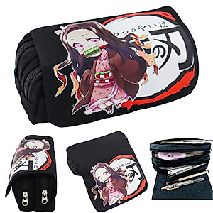 IUTOYYE Anime Pencil Case Holder Pouch Holder Box Organizer Stationery Large Capacity Makeup Bag Zipper Canvas Pencil Box School Gift(A Style)
