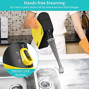 Handheld Steam Cleaner for Home Use, Fast Heat, Limitless Use Time, with Lock Button & Full Accessory Set, Portable & Hand Held, Pressurized Steamer for Cleaning Car, Tile Grout, Upholstery, Furniture