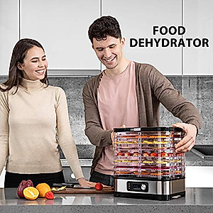 VIVOHOME Electric 400W 8 Trays Food Dehydrator Machine with Digital Timer and Temperature Control for Fruit Vegetable Meat Beef Jerky Maker BPA Free