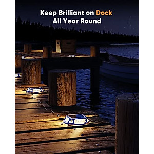 JACKYLED Solar Dock Lights Outdoor, 12-Pack Solar Driveway Lights Bright 12 LED Solar Powered Dock Lights, IP68 Waterproof Driveway Marker for Sidewalk Steps Stairs Garden Patio (3000K Warm White)