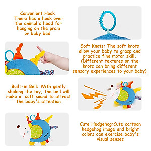 Inbeby Baby Crib Stroller Toys, Infant Car Seat Toys 0-6 Months Multi Functions, Plush Rattle Sensory Hanging Toys with C-Clip, Newborn Infant Baby Girl Boy Gift Toy 0 3 6 12 Month