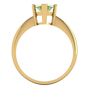Clara Pucci 2.50 ct Marquise Cut Solitaire Natural Peridot Engagement Wedding Bridal Promise Anniversary Ring 18K Yellow Gold Size 3.5
