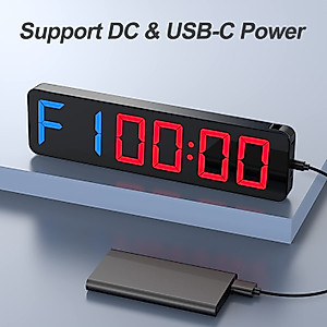 Gym Timer 15"Large LED Display Wall Clock | Gym Interval Workout | Count Down & Up | Stopwatch | Adjustable Buzzer Volume | Upgraded Remote | Digital Timer for Fitness Home Garage Boxing Outdoor Sport