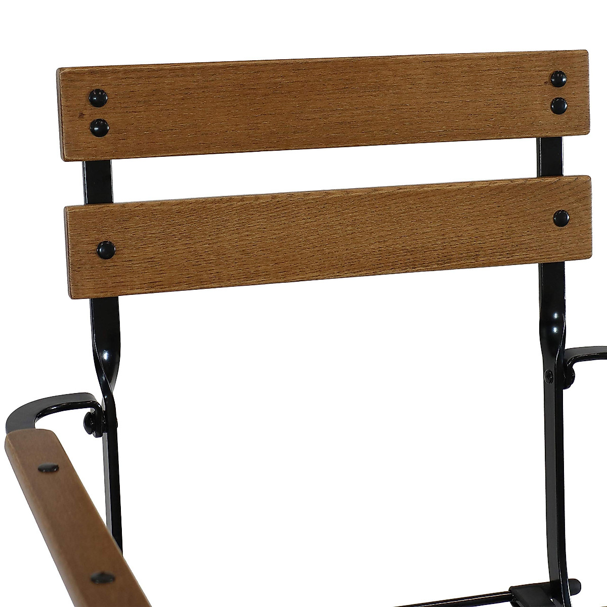 Sunnydaze European Chestnut Folding Dining Armchair - for Indoor or Outdoor Use - Commercial Grade - Set of 4 - Brown