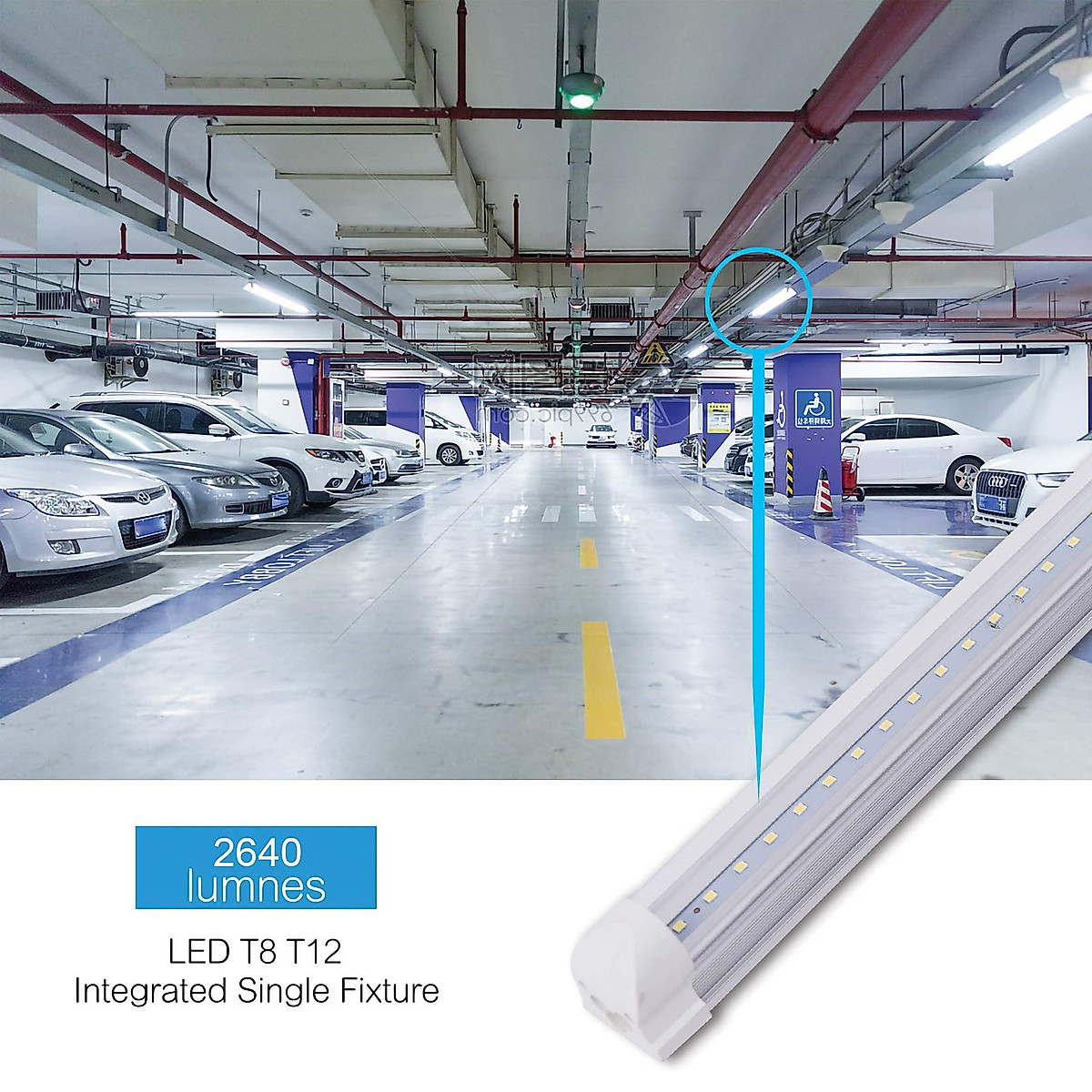 HOLDWILL 6 Pack LED Shop Light Fixture, 4FT 24W 6000K Daylight White Clear Cover Linkable Beer Cooler Light, T8 LED Integrated Tube Lights with On/Off Plug Cable for Garage,Work Bench and Workshop