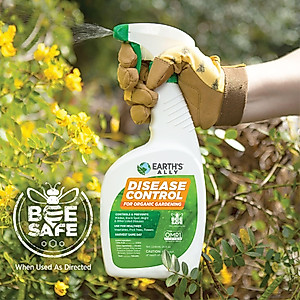 Earth's Ally Disease Control for Plants Ready-to-Use 24 oz | Fungicide Spray Treatment for Powdery Mildew, Blight, Black Spot, Fungus - Use for Plant & Rose Diseases & More