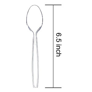 Liacere 360 Pieces Clear Plastic Spoons - Heavyweight Disposable Spoons-6.7inch Heavy Duty clear Cutlery - Plastic Utensils - Perfect for Parties and Restaurants