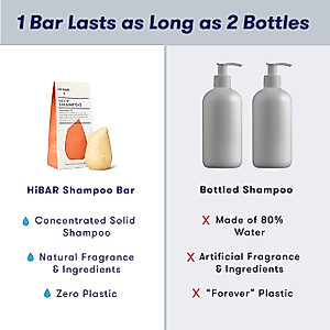 HIBAR - Volumize Shampoo Bar - For Fine & Flat Hair - Add Body, Definition & Volume - With African Dates & Vitamin B5 - Plastic-Free - Soap, Paraben & Sulfate-Free - Color Safe & Vegan -1 Solid Bar