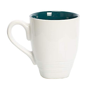 DEMDACO Loon Watercolor Black On White 16 Ounce Glossy Stoneware Mug With Handle