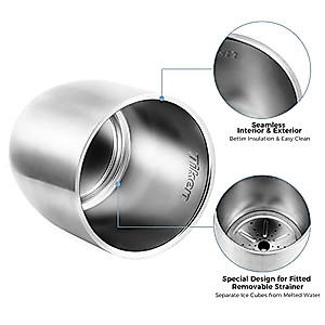 Tiken 3L Double-Wall Vacuum Insulated Ice Bucket with Lid & Tong Stainless Steel Champagne Buckets for Cocktail Bar, Parties & Outdoor