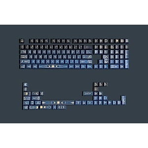 TRUSYO PBT Keycaps 145 Set for Star Spectrum, Five-Sided Thermal Sublimation, Original Height，61/87/98/104/108 Keys Suitable for Mechanical Keyboard(Keyboard not Included)