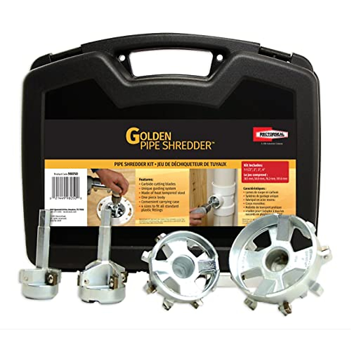 Rectorseal 98050 Golden Pipe Shredder Kit, Silver