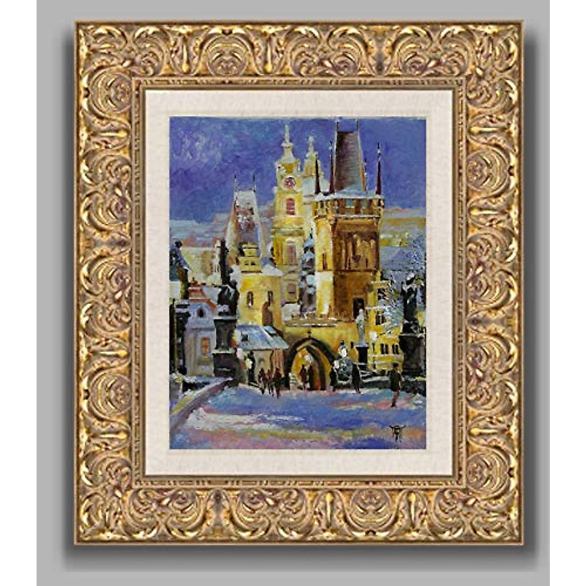SOLD,Gateway to Prague, The Golden City By Internationally Renown Painter Yary Dluhos