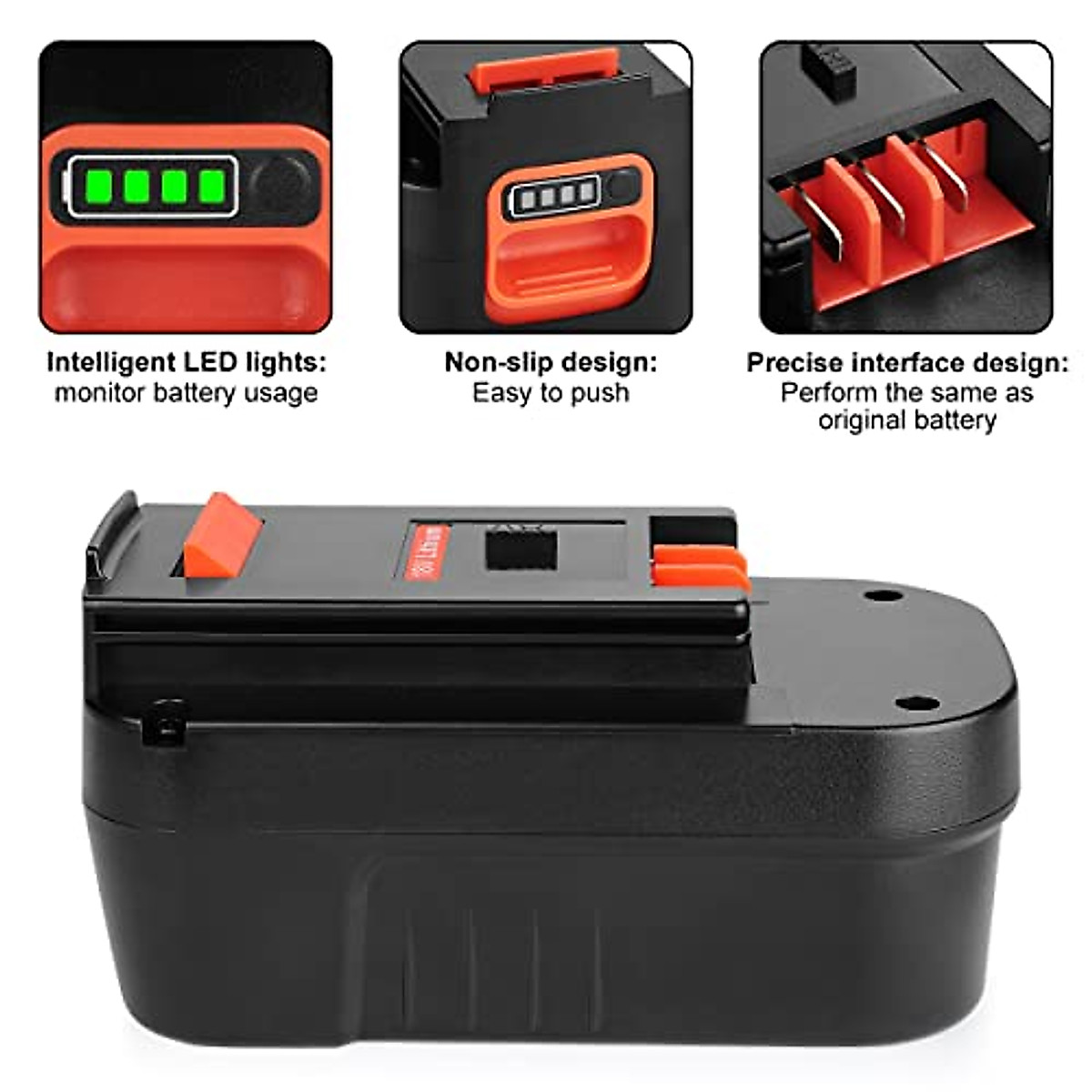 Bakipante 【Update】 2Pack Maximum 4.0Ah Replacement Lithium Battery with Charger for Black and Decker 18V Battery HPB18-OPE 244760-00 A1718 FS18FL FSB18 Firestorm