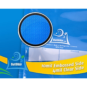 11" x 25' Rolls (Fits Inside Machine) - 4 Pack (100 feet total) OutOfAir Vacuum Sealer Rolls. Works with FoodSaver Vacuum Sealers. 33% Thicker, BPA Free, Sous Vide, Commercial Grade