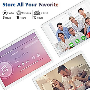 Tablet 10.1 inch Android 12 Tablet 2023 Latest Update Octa-Core Processor with 64GB Storage, Dual 13MP+5MP Camera, WiFi, Bluetooth, GPS, 512GB Expand Support, IPS Full HD Display (Silver)