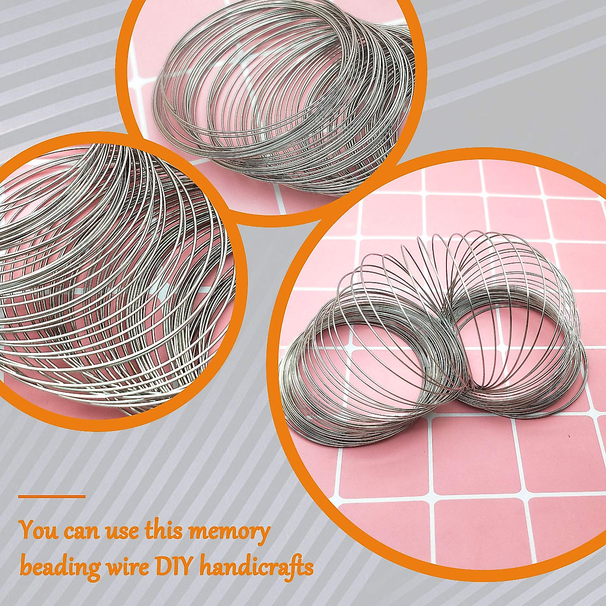 500 Loops Jewelry Wire Memory Beading Wire Steel Memory Wire Cuff Bangle Bracelet for Jewelry Making Supplies Art Creation Bracelet Necklace DIY Crafts Making Jewelry Making Dolls