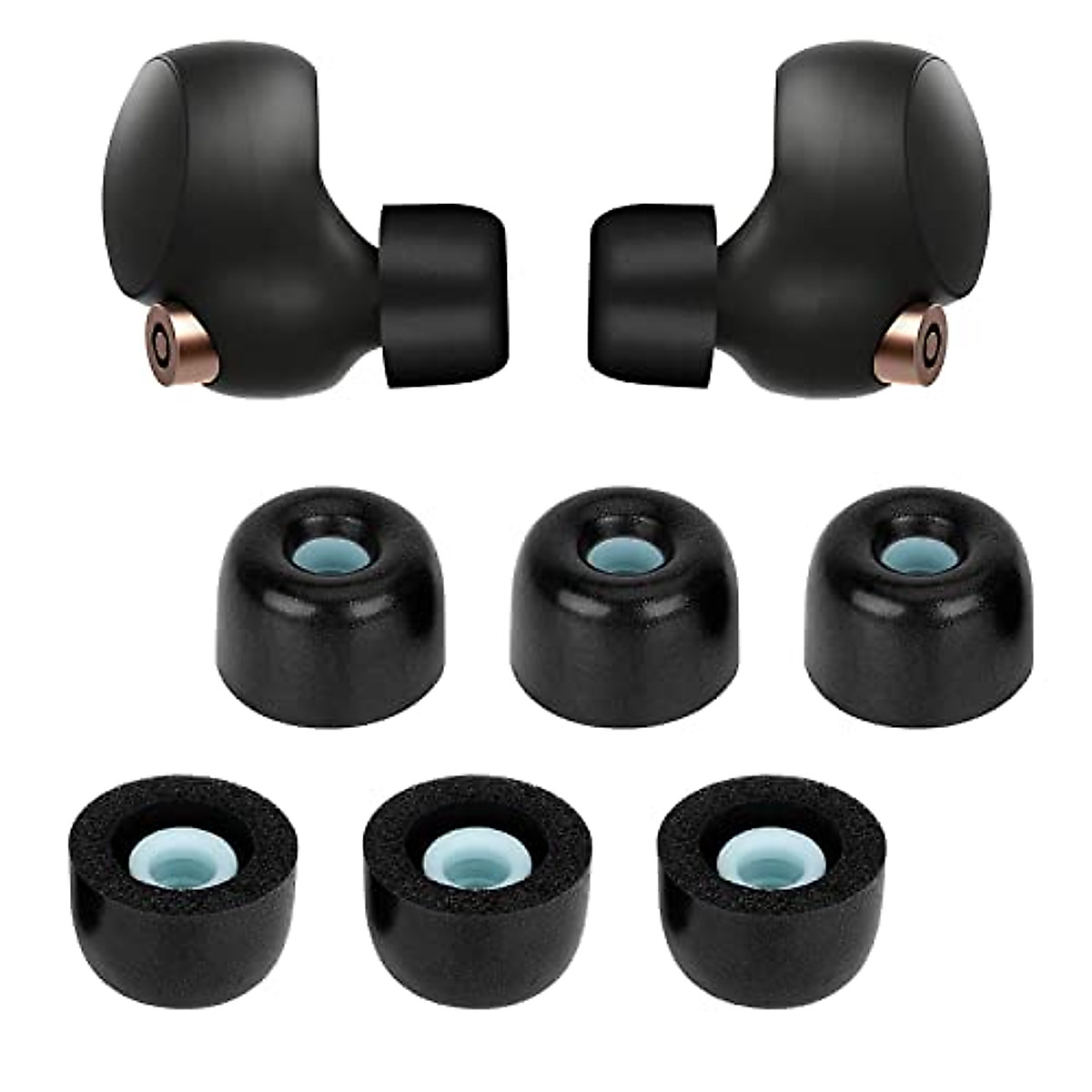 3 Pairs Replacement in-Ear Headphones Compatible with Sony WF-1000XM4, Padded Earplugs in-Ear Earphones (L, Black)