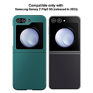 redluckstar Case for Samsung Galaxy Z Flip 5,Thin Slim Fit Matte PC with Non-Slip Full-Body Protection Phone Cover for Galaxy Z Flip 5 (Green)
