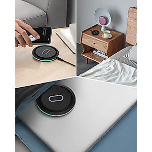 AILKIN Wireless Charger, 15W Samsung Wireless Charging Pad Fast Charging for Galaxy S24 S23 Ultra, Android Wireless Cargador Station for Google Pixel 8/8Pro/7/7a/7Pro/6 iPhone 15 Pro Max 15 Plus 14 13