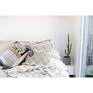 CASA BOHO Pillow Cover Decorative Throw Pillows for Bed 20x20 Pillow Covers Decorative Pillows Boho Pillows Black White Tan