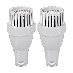 uxcell Foot Valve, G3/4 Thread Filter Strainer Check Valve for Home Garden Water Well Pump Pool, PVC, White Pack of 2